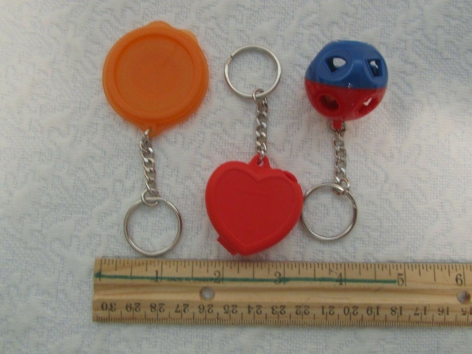 NEW TUPPERWARE Keychains -Set of 3- Heart, FlatOut and Shape-o Ball ...