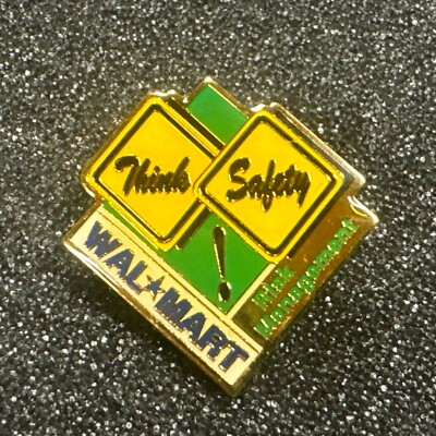 Wal-Mart Think Safety Risk Management Employee Lapel Pin Pinback Rare ...