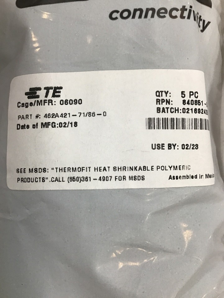 NOS Tyco Ele. 5pk. Heat Shrink Polymeric 462A421-71/86-0 | eBay