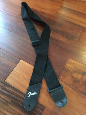 Fender Black Nylon White Logo Guitar Strap for Strat Telecaster | eBay
