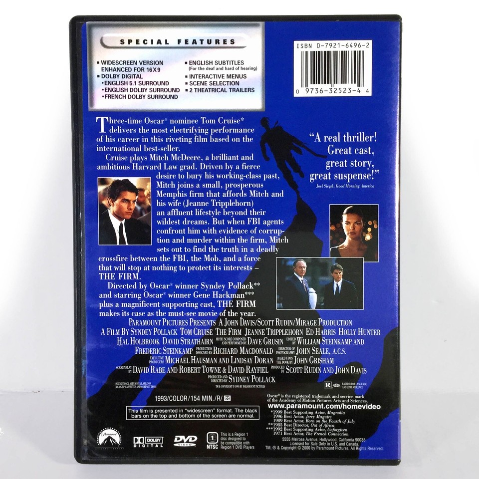 The Firm (DVD, 1993, Widescreen) Tom Cruise Gene Hackman 97363252344| eBay