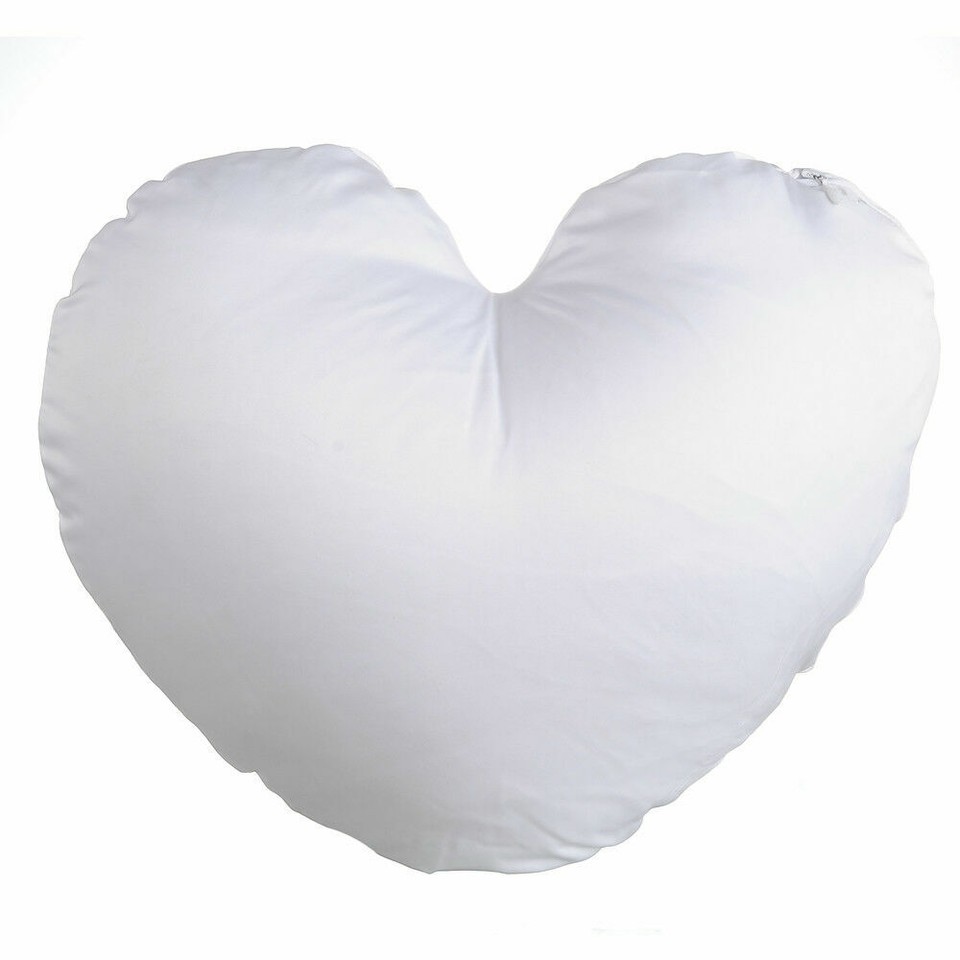 4 x Plain White Heart Shape Sublimation Blank Pillow Case DIY Printed Gift Decor | eBay