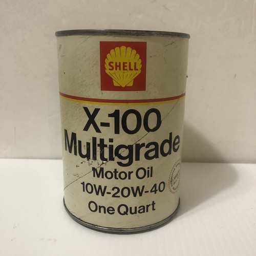 VTG SHELL X-100 Multigrade motor oil One quart can 10W-20W-40 Empty | eBay