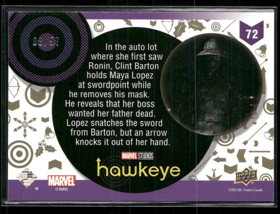 2023 Upper Deck Marvel Hawkeye Gold Parallel /57 #72 - Wanted You To ...