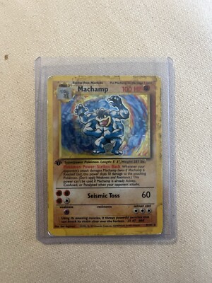 Machamp 8/102 Holo Base Set Pokémon Card (card stains pictured) | eBay