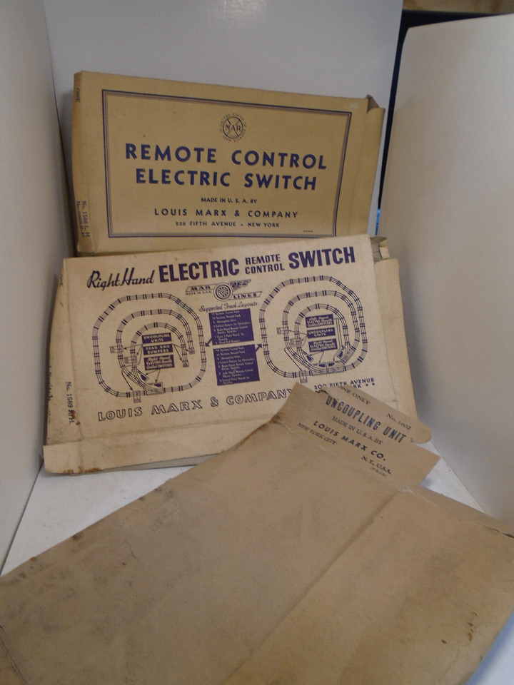 Vintage 9 MARX 027 Remote Control Switch Tracks & 7 Boxes AS-IS (LOT ...