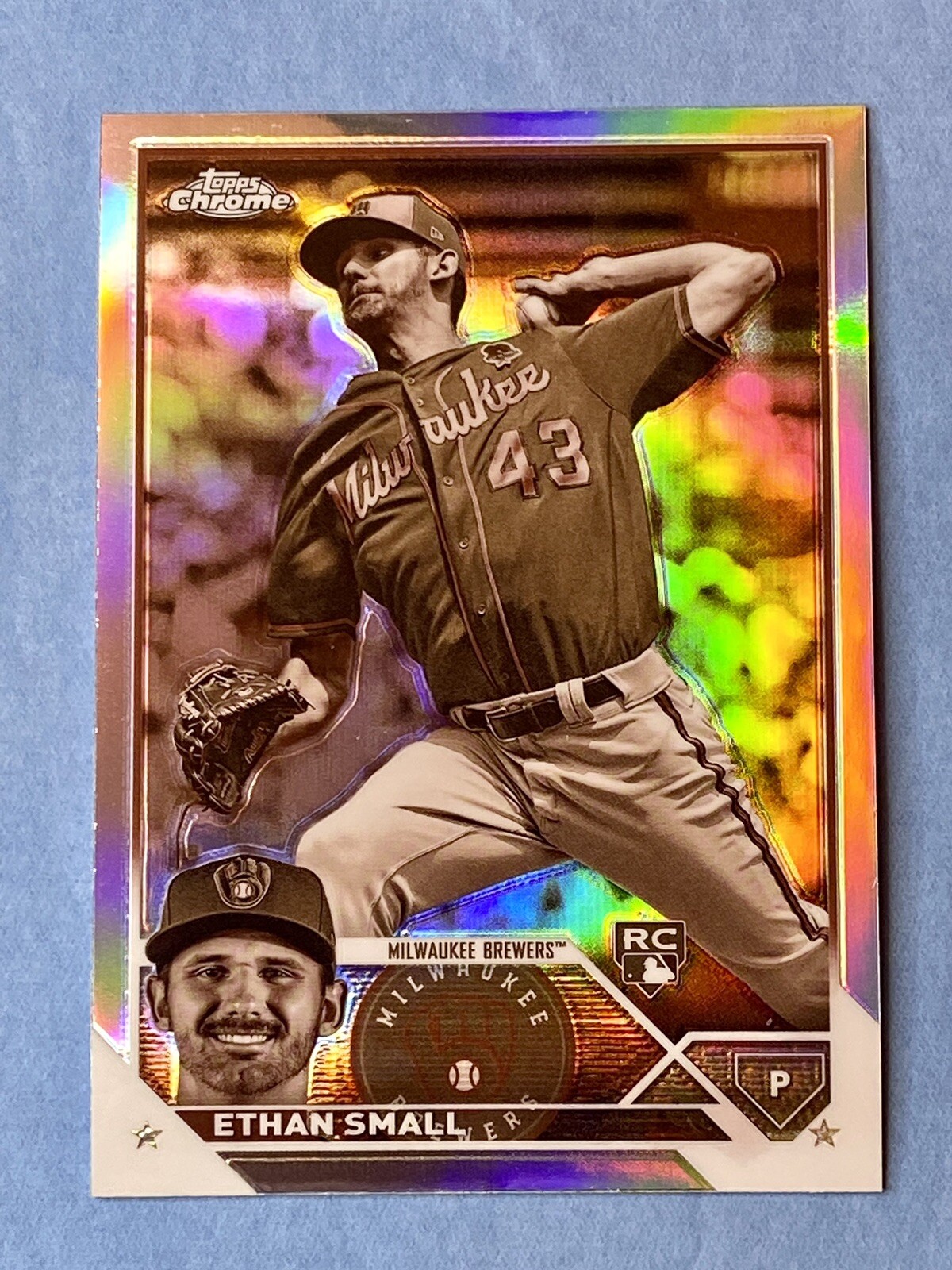 💎2023 Topps Chrome ETHAN SMALL RC 🎨Sepia Refractor #46 Brewers Rookie ...