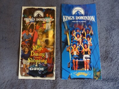 Paramount's Kings Dominion Virginia 1997 Park Guide Map and brochure | eBay