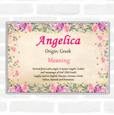 Angelica Name Meaning Jumbo Fridge Magnet Floral | eBay UK