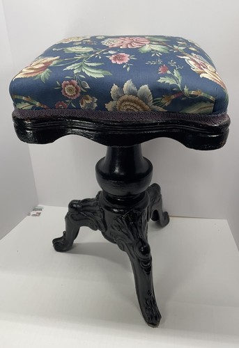 Antique Victorian Piano Stool Wood & Cast Iron Claw Legs Adjustable ...