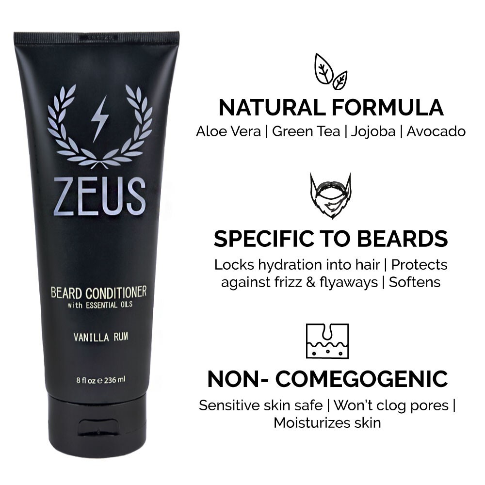 Zeus Premium Men's Beard & Skin Care Grooming Set Vanilla Rum | eBay