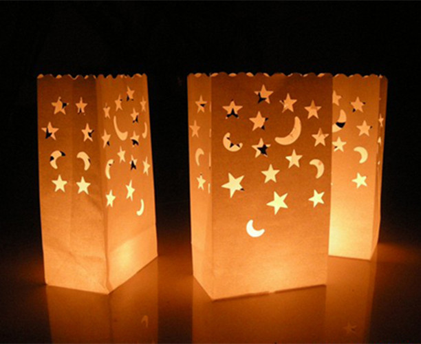 10 Luminary Paper Candle Bag Tea Light Lantern Wedding Party Garden BBQ ...