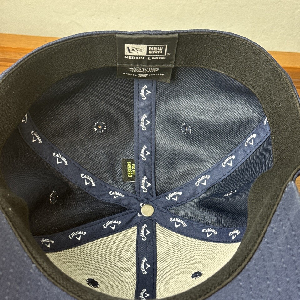 Callaway Golf Hat New Era Flex Fitted M-L Cap Blue Men’s Logo Front And ...