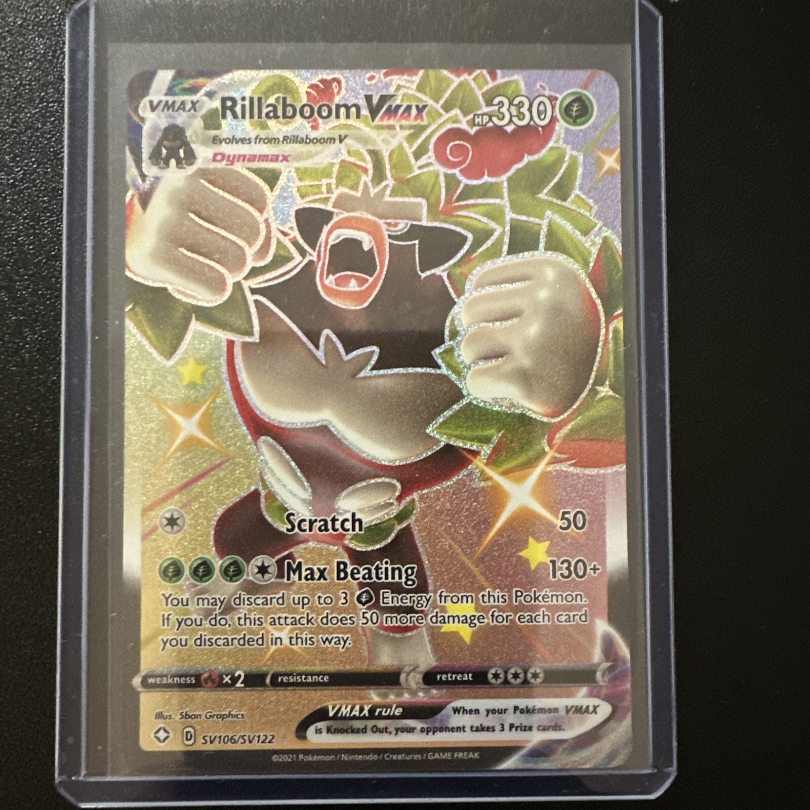 Pokémon TCG Rillaboom VMAX Shining Fates SV106/SV122 Holo Shiny Holo ...