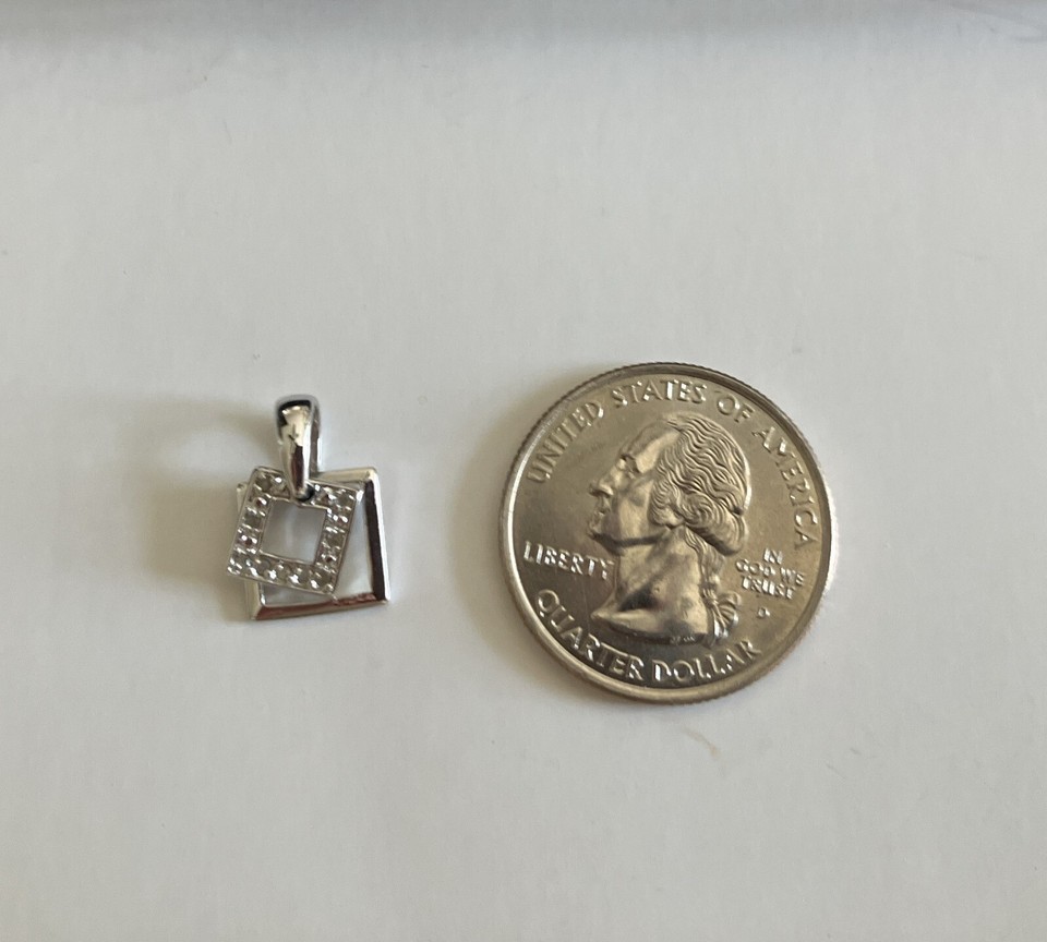 Vintage 925 Sterling Silver Square Pendant 1.25 Grams Filigree Layered ...