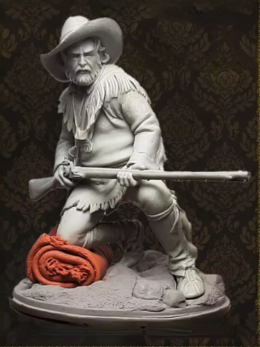 1/24 Resin Figure Model Kit Ancient Musketeer Trapper Miniature Diorama ...