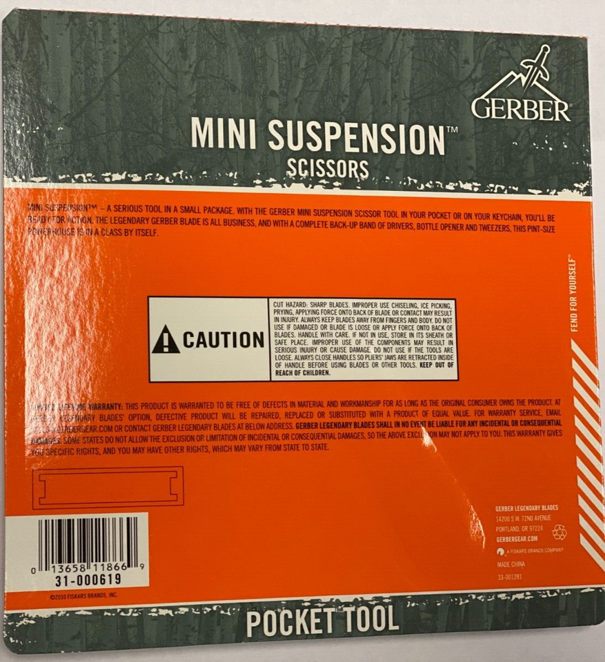 Gerber Mini Suspension Tool with Scissors Pocket Tool | eBay