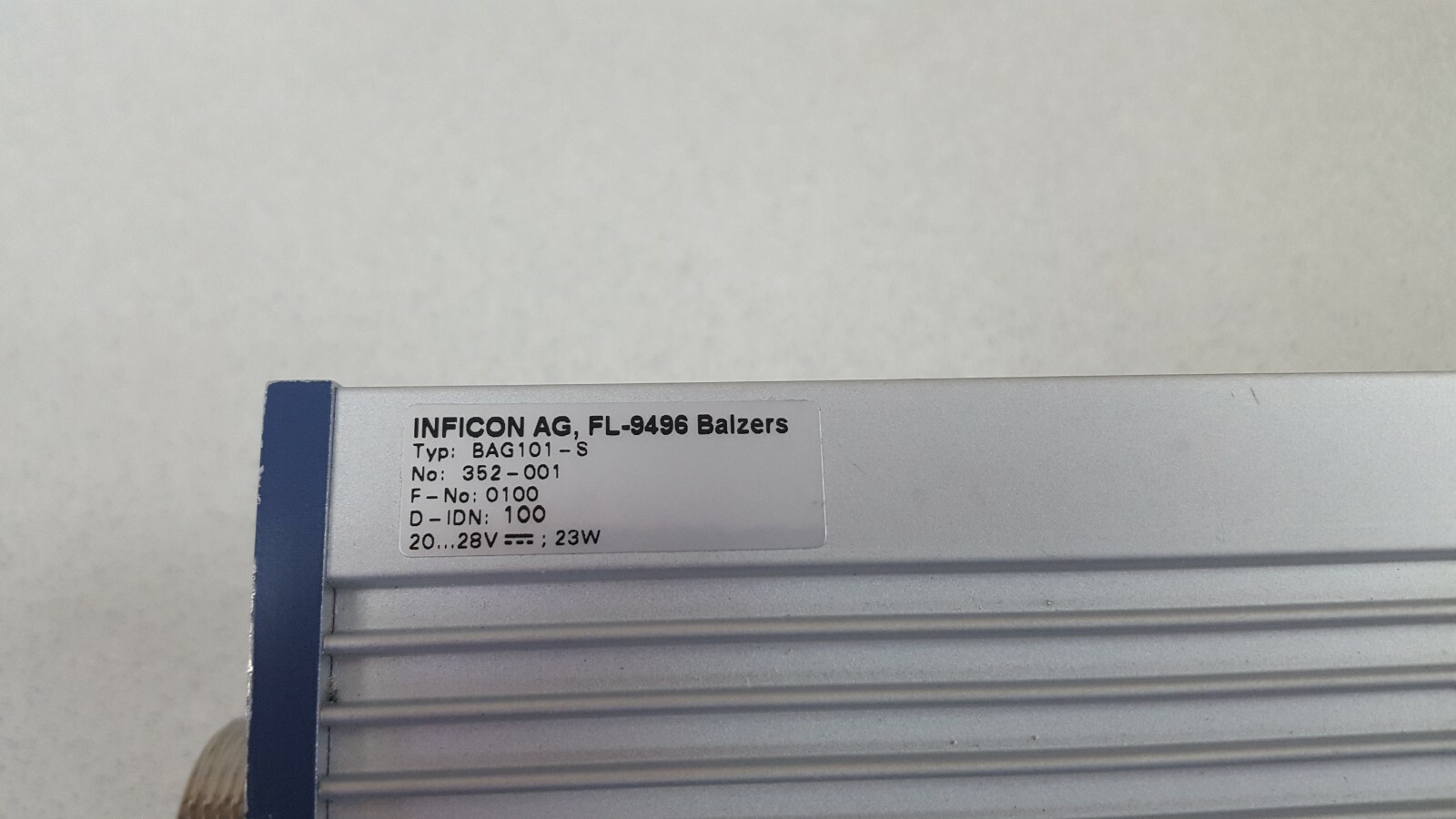 Inficon AG, Balzers Vacuum Gauge, FL-9496, Type: BAG101-S, 352-001, F ...