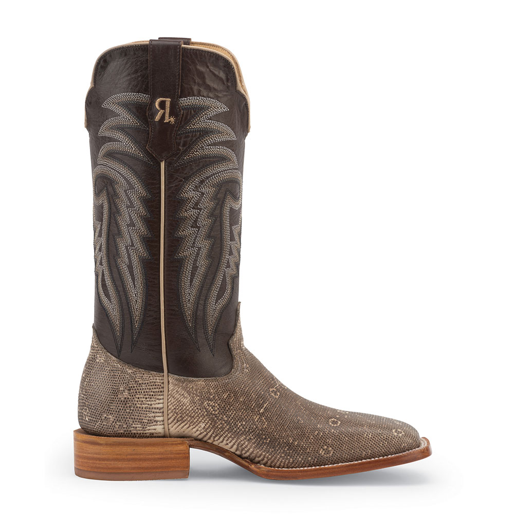 R. Watson Men's Natural Ring Lizard Square Toe Boots RW7900-2 | eBay