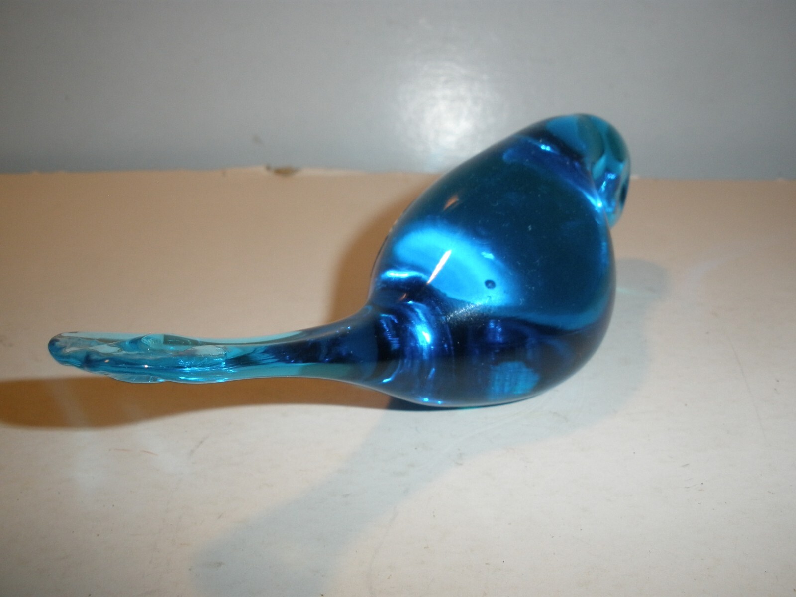 Kanawha Hand Crafted Glass Blue Bird Figure 4.5" long Beautiful | eBay