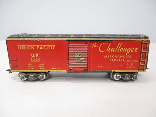 Marx 3555 Union Pacific 9100 Challenger Red Litho Boxcar O Gauge X6121 ...