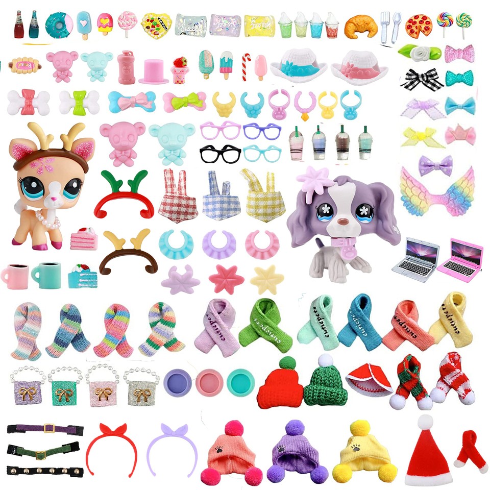 Pet Shop lps Accessories Clothes Bow Skirt 25pcs Random fit lps Cat Dog ...