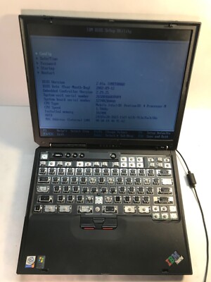 IBM ThinkPad R32 15" Intel Pentium 4 -MISSING ALL KEYS/BOOTS BIOS- MZ ...
