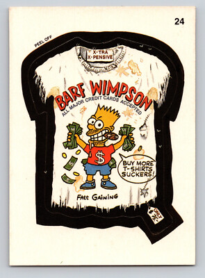 1991 Topps Wacky Packages Barf Wimpson #24 Sticker Card Funny Comedy ...