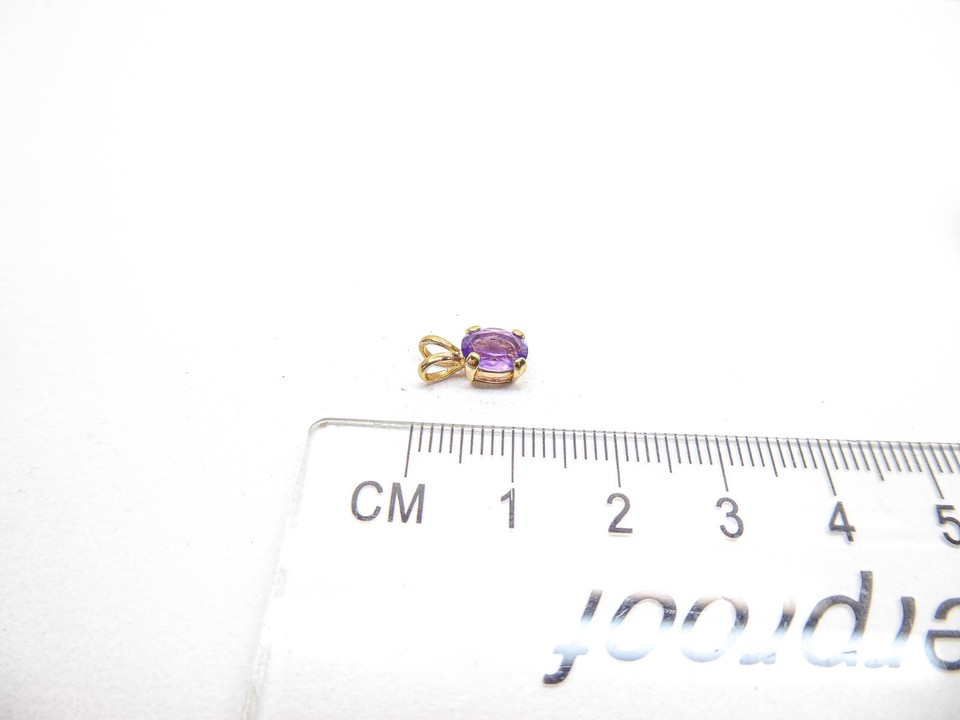 9ct Gold Amethyst Pendant Oval Small NEW Yellow Gold with gift box ...