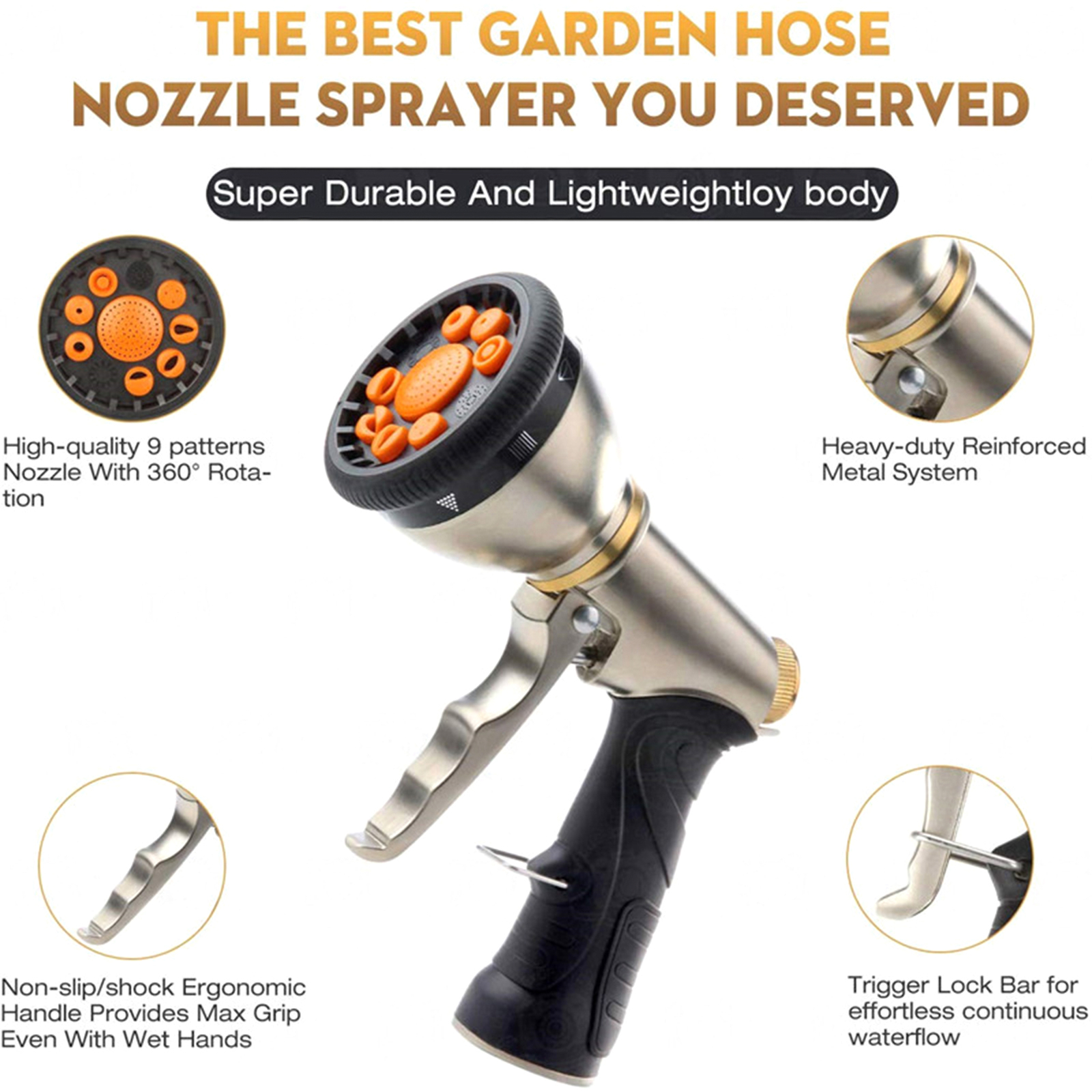 Hose Nozzle Front Trigger Wide Application Hose Sprayer Nozzle Plant ...