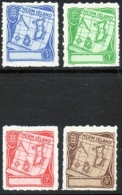 GB Herm Island 1949 KGVI Map Definitives set of 4 mint stamps MNH | eBay UK