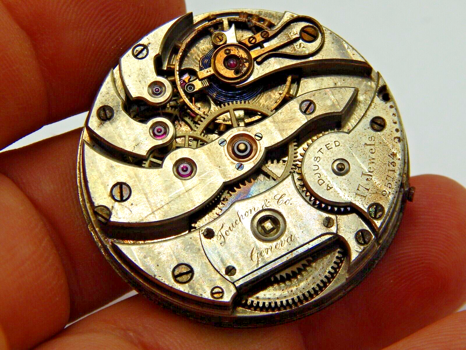 Rare Antique Touchon & Co Swiss pocket watch movement 17 jewels 41.8mm ...