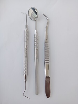 Dental Examination Instruments Kit Hollow Handle 3 Pcs | eBay