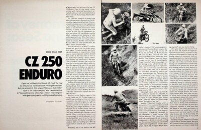 1973 CZ250 Enduro CZ Motorcycle - 7-Page Vintage Road Test Article | eBay