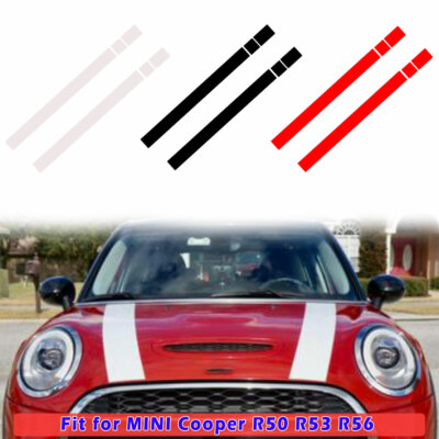 2x Bonnet Stripes Hood Decal Vinyl Cover Sticker For MINI Cooper R50 ...