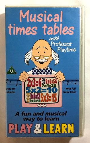 Musical Times Tables With Professor Playtime - VHS PAL Video Tape ...