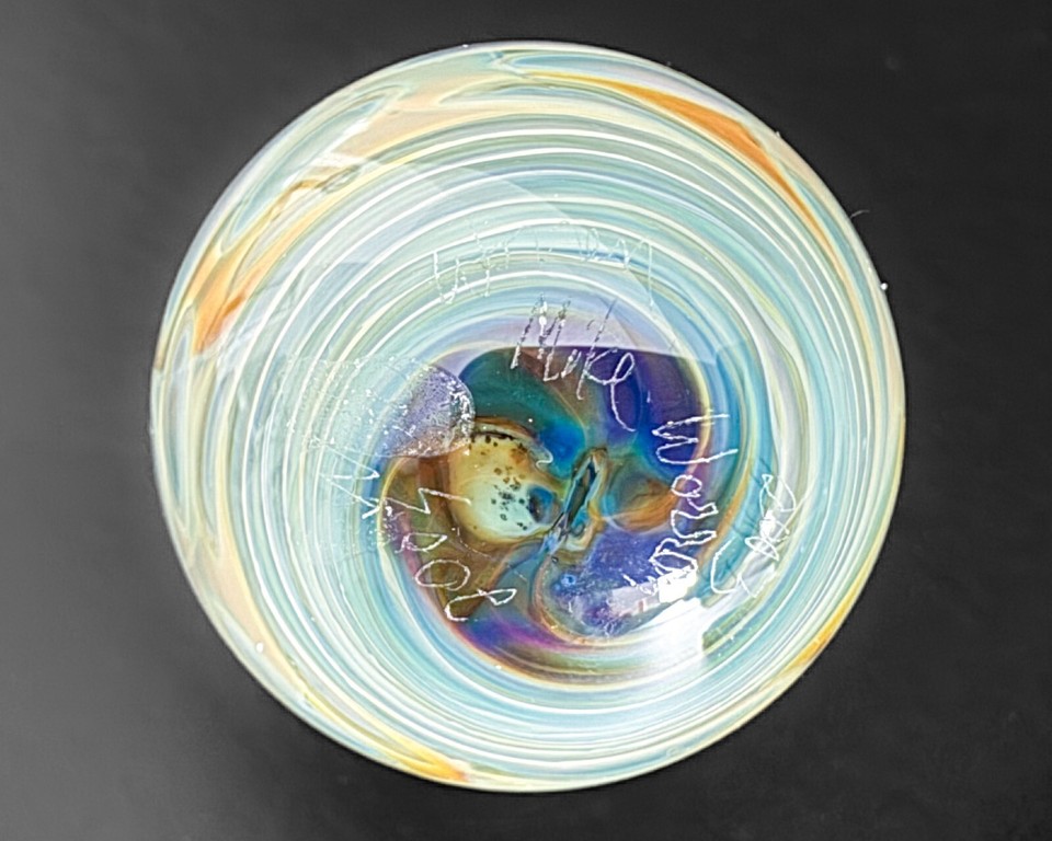 Mike Warren 1.16" 2003 Pastel Vtg Handblown Contemporary Art Glass ...