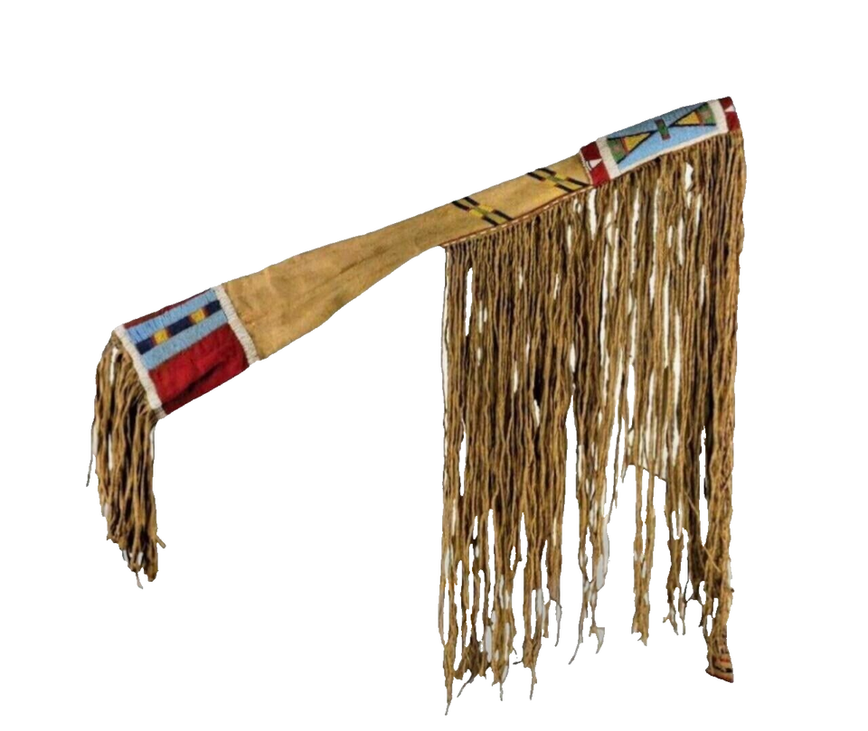 Native American Rifle Gun Cover Sioux Style Indian Beaded Leather ...