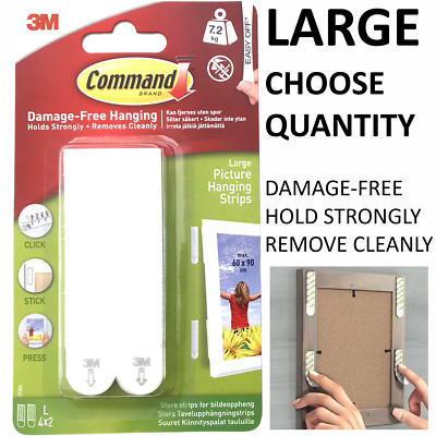 COMMAND PICTURE FRAME ADHESIVE HANGING STICK STRIPS LARGE VALUE PACK ...