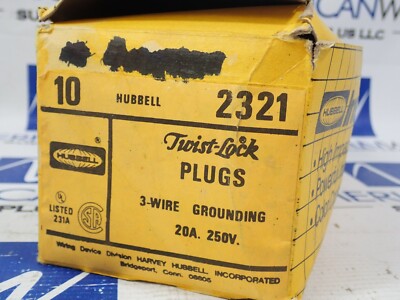Hubbell 231A 2321 Insulgrip Twist Lock Plug 20A 3 wire 250V | eBay