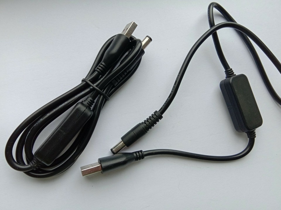 1 pcs USB to 5.5x2.1mm DC Power Plug 5V up to 12V Rise-Volt Cable 100cm ...