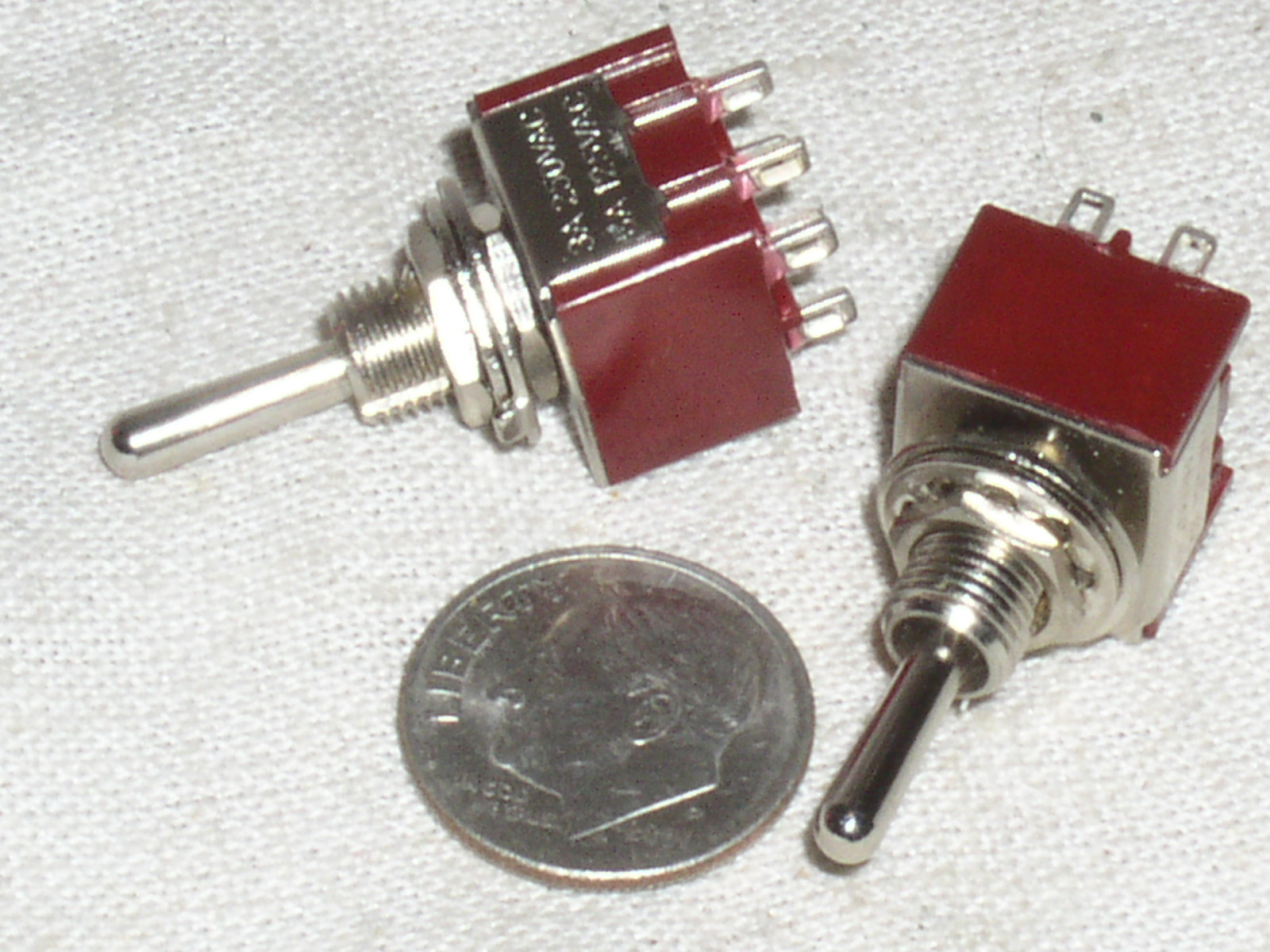 2 POLE MINI DPDT TOGGLE SWITCH ON-OFF-ON SPRING MOMENTARY MOM-OFF-MOM 6 ...