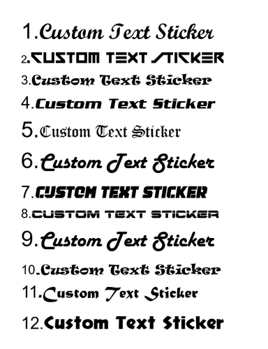 x2 Custom text stickers, up to 20cm length x 10cm height | eBay