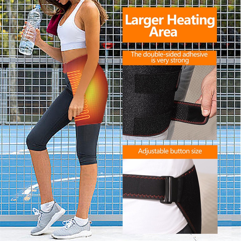 5V Heating Hip Wrap Brace 3 Vibration Modes Adjustable Pain Relief ...