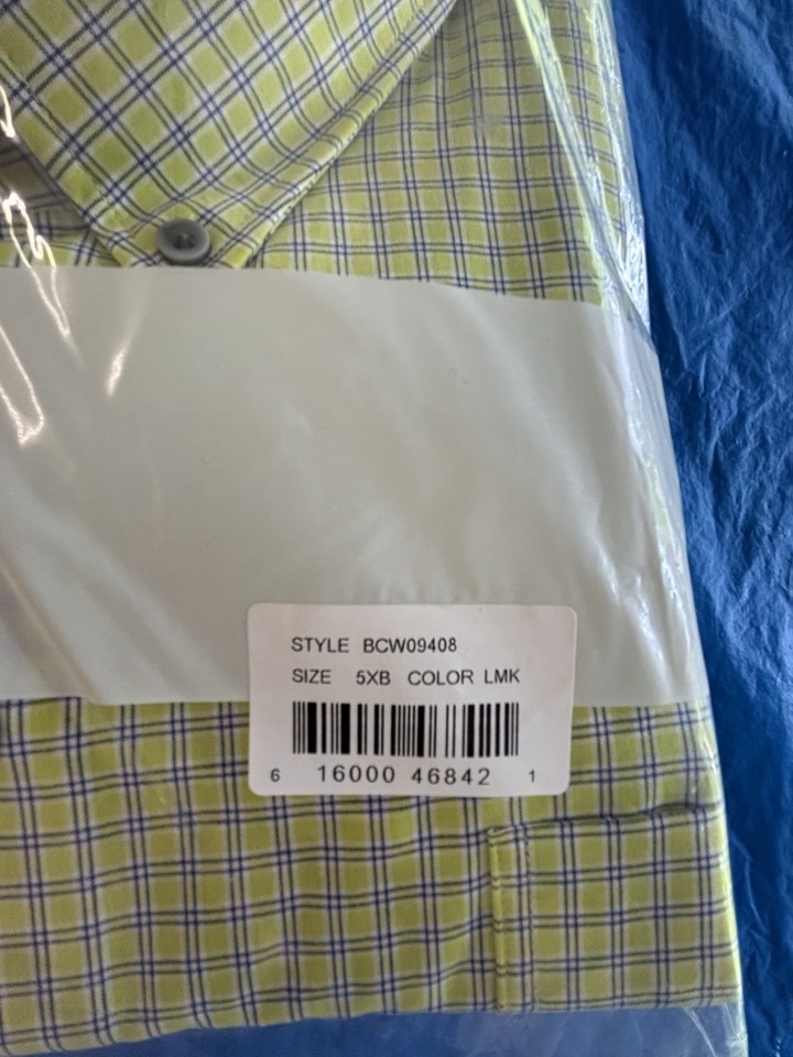 Cutter & Buck Plaid Button Down Long Sleeve Shirt Size 5XB Color LMK | eBay