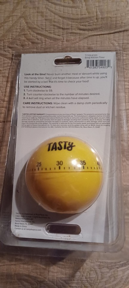 NIB Tasty 60 Min. Kitchen Timer Yellow Smiling Heart Emoji Classroom ...