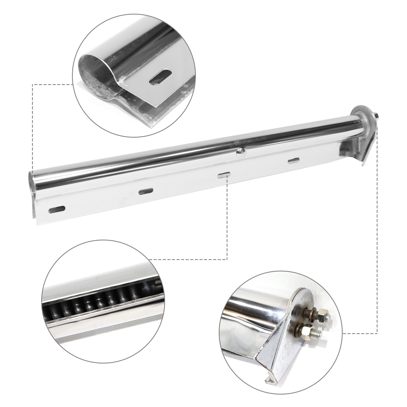 Stainless Steel 1.125" Straight Spring Loaded Mud Flap Hanger Pair 30 ...