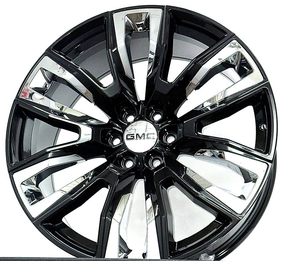22" Black chrome OE 95513 Replica Wheels fits 2024 GMC Sierra Ultimate ...