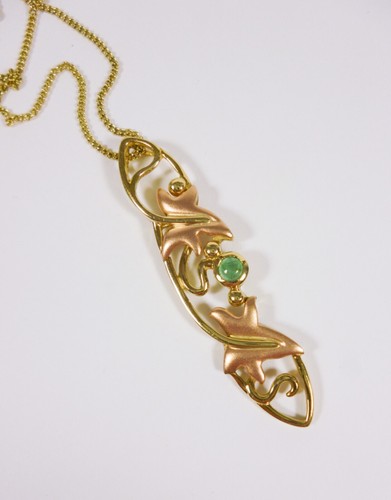 Clogau 9ct Rose & Yellow Gold Emerald Lady of Caerphilly Pendant | eBay UK