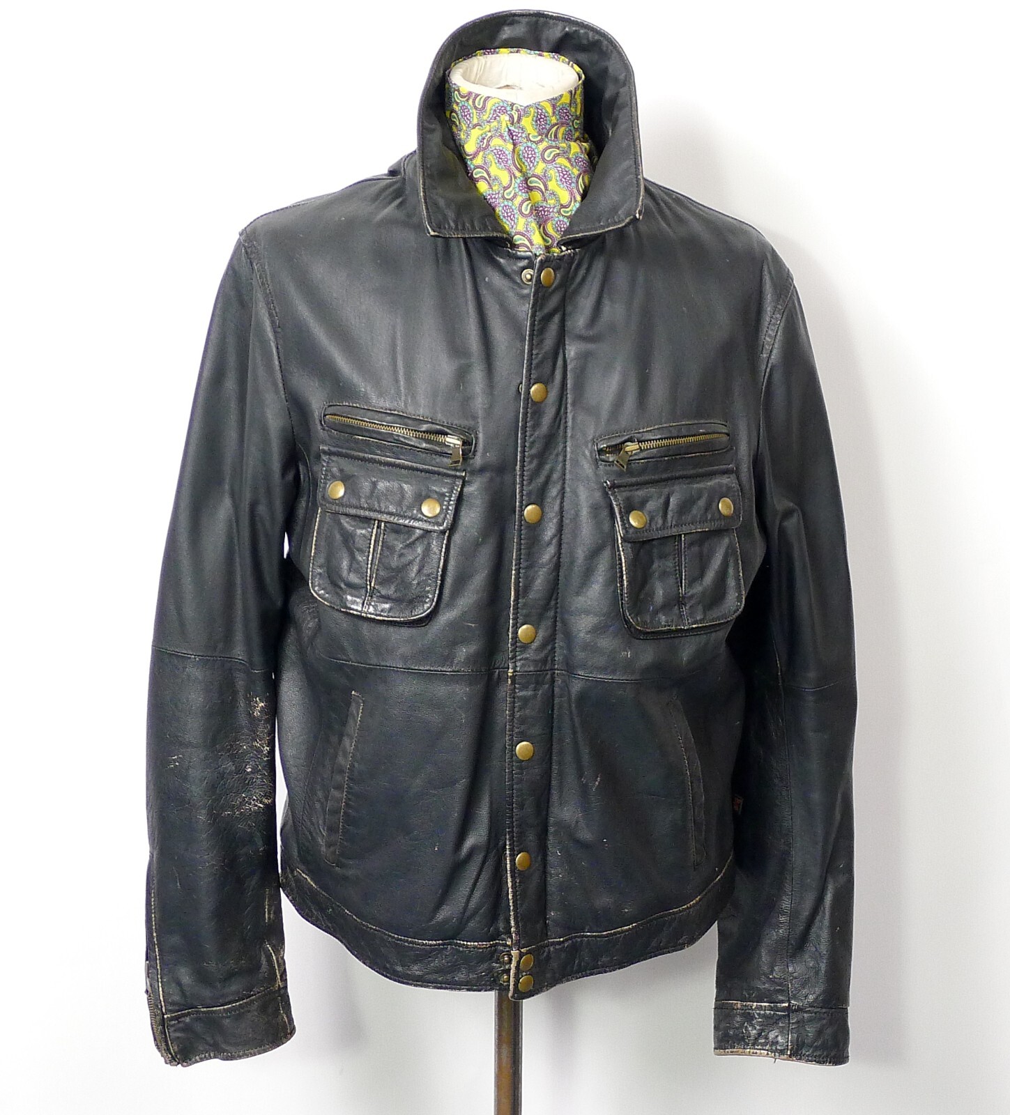 ALPHA INDUSTRIES LEATHER MILITARY STYLE FIELD JACKET … - Gem
